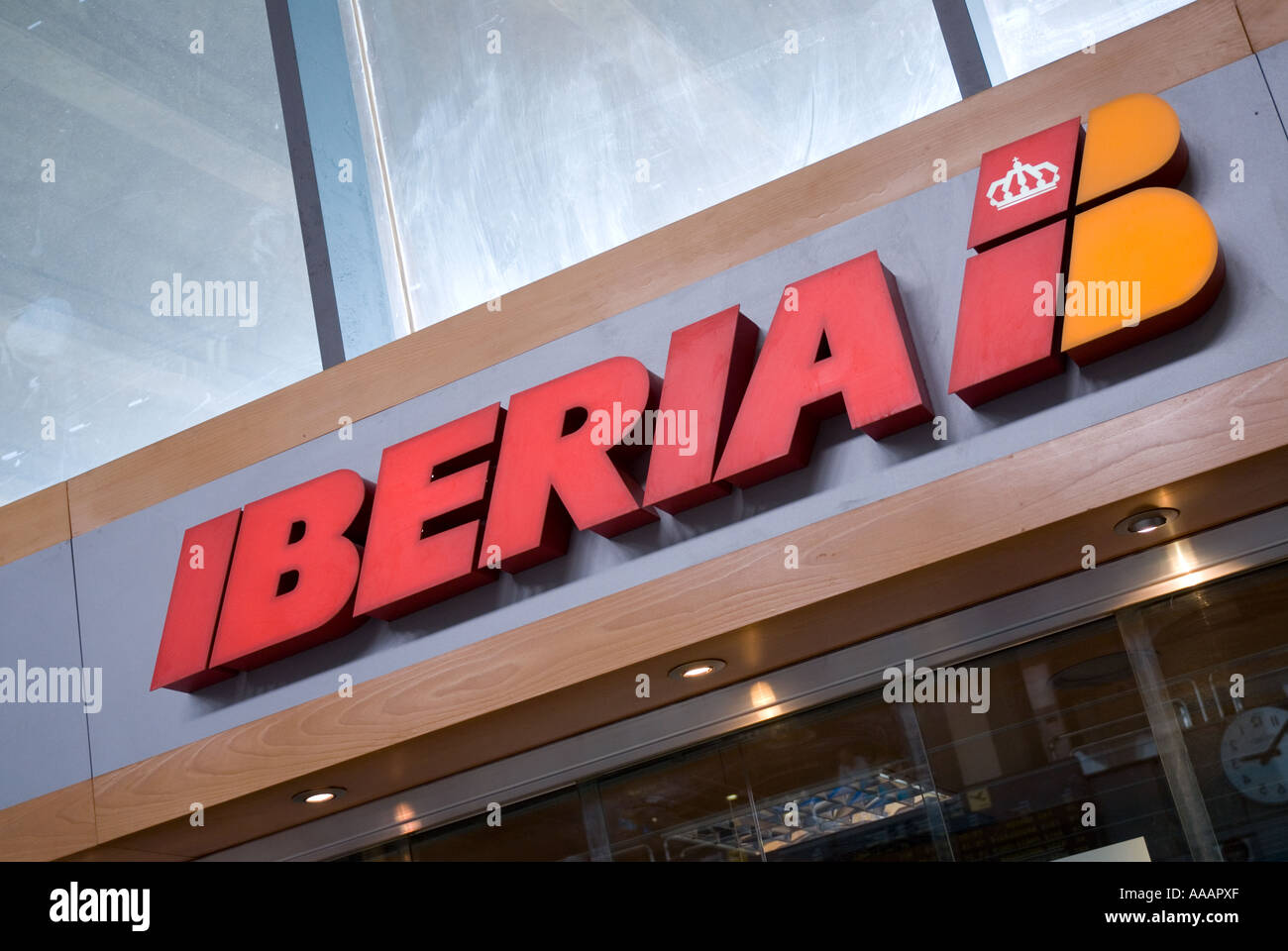 Iberia airline sign Stock Photo - Alamy