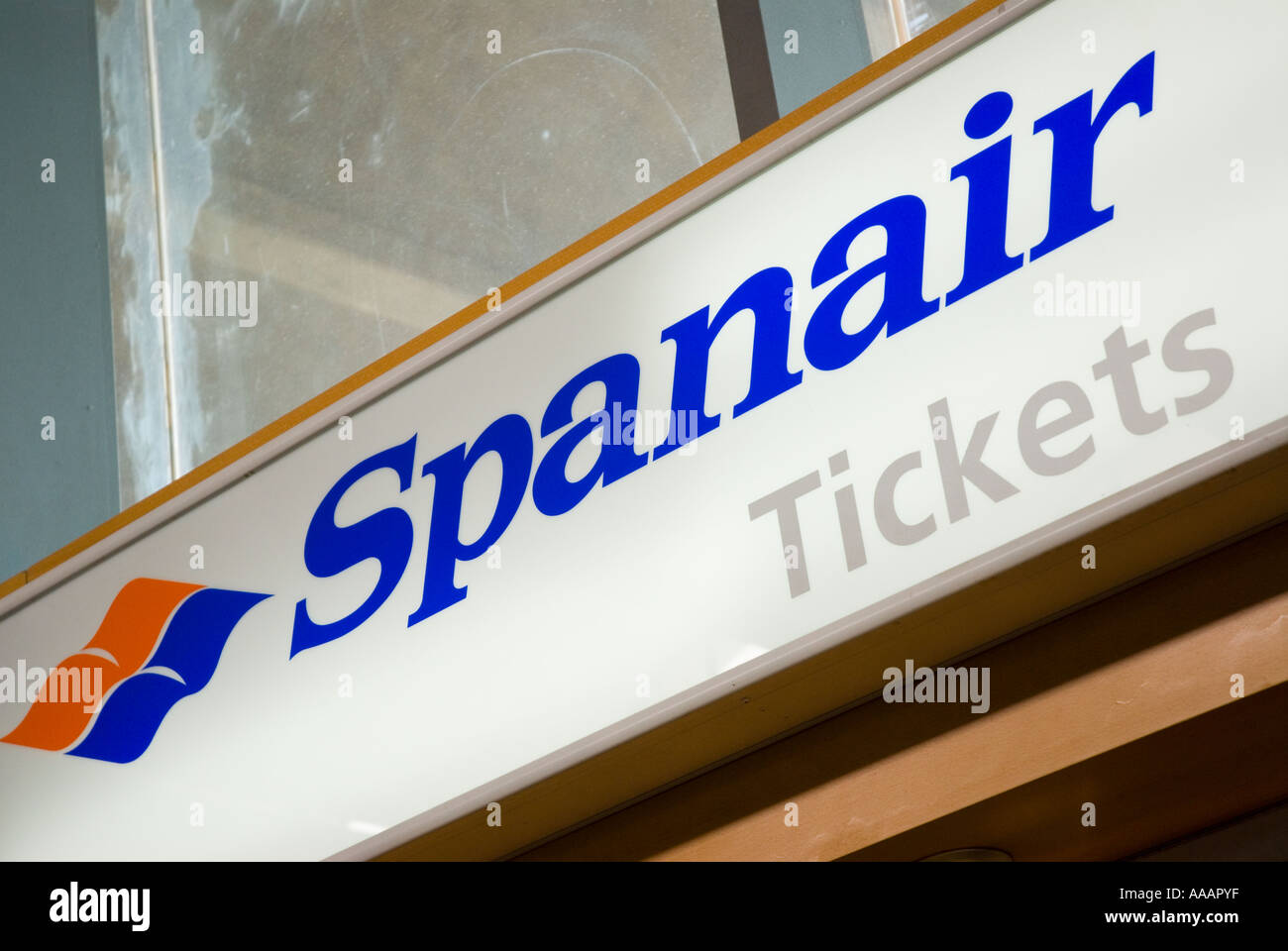 Spanair airline sign Stock Photo - Alamy