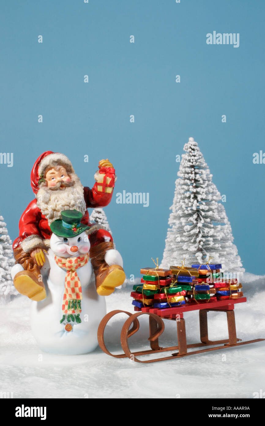 Decoration Fir and Santa Stock Photo - Alamy