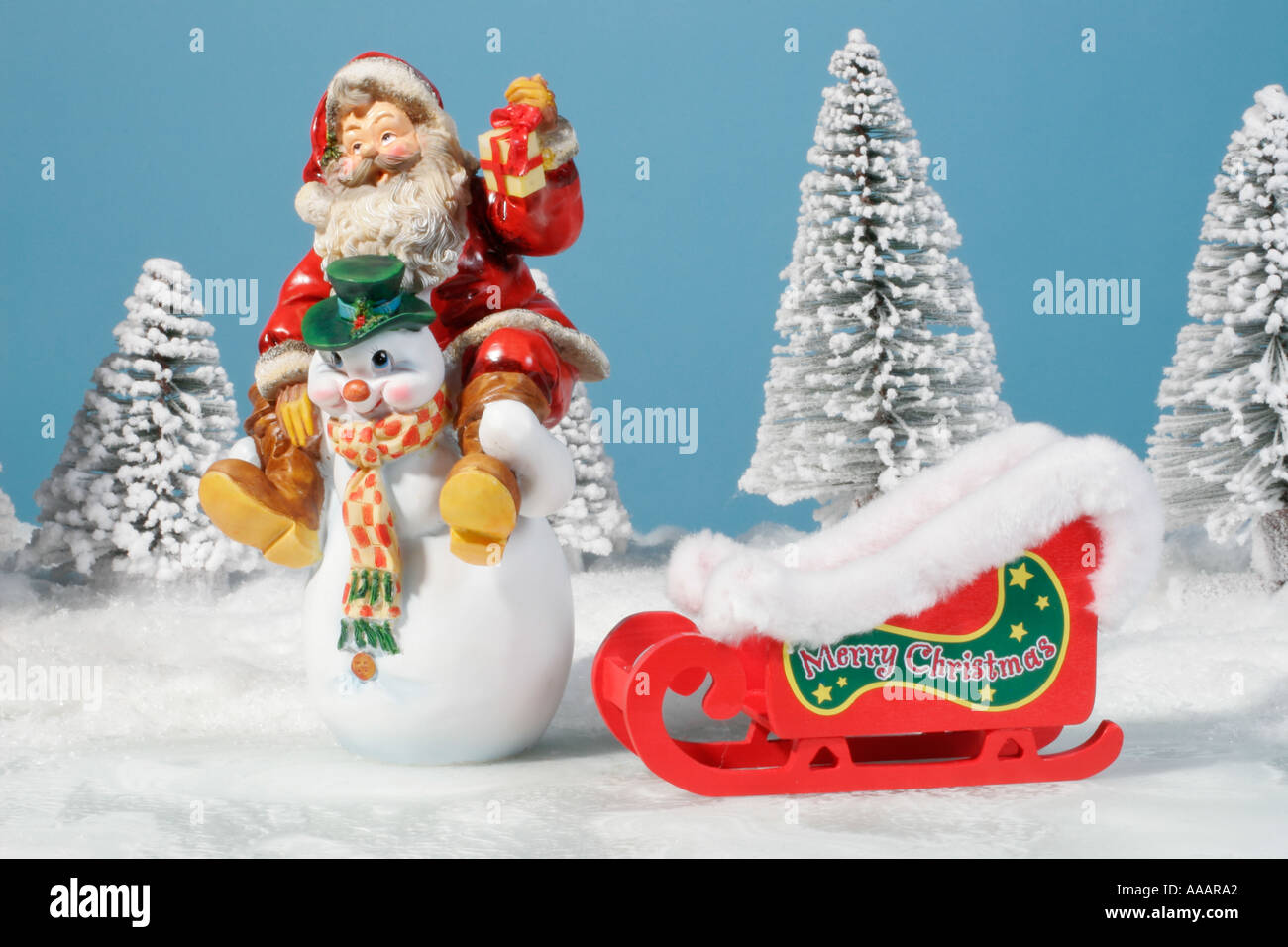 Decoration Fir and Santa Stock Photo - Alamy