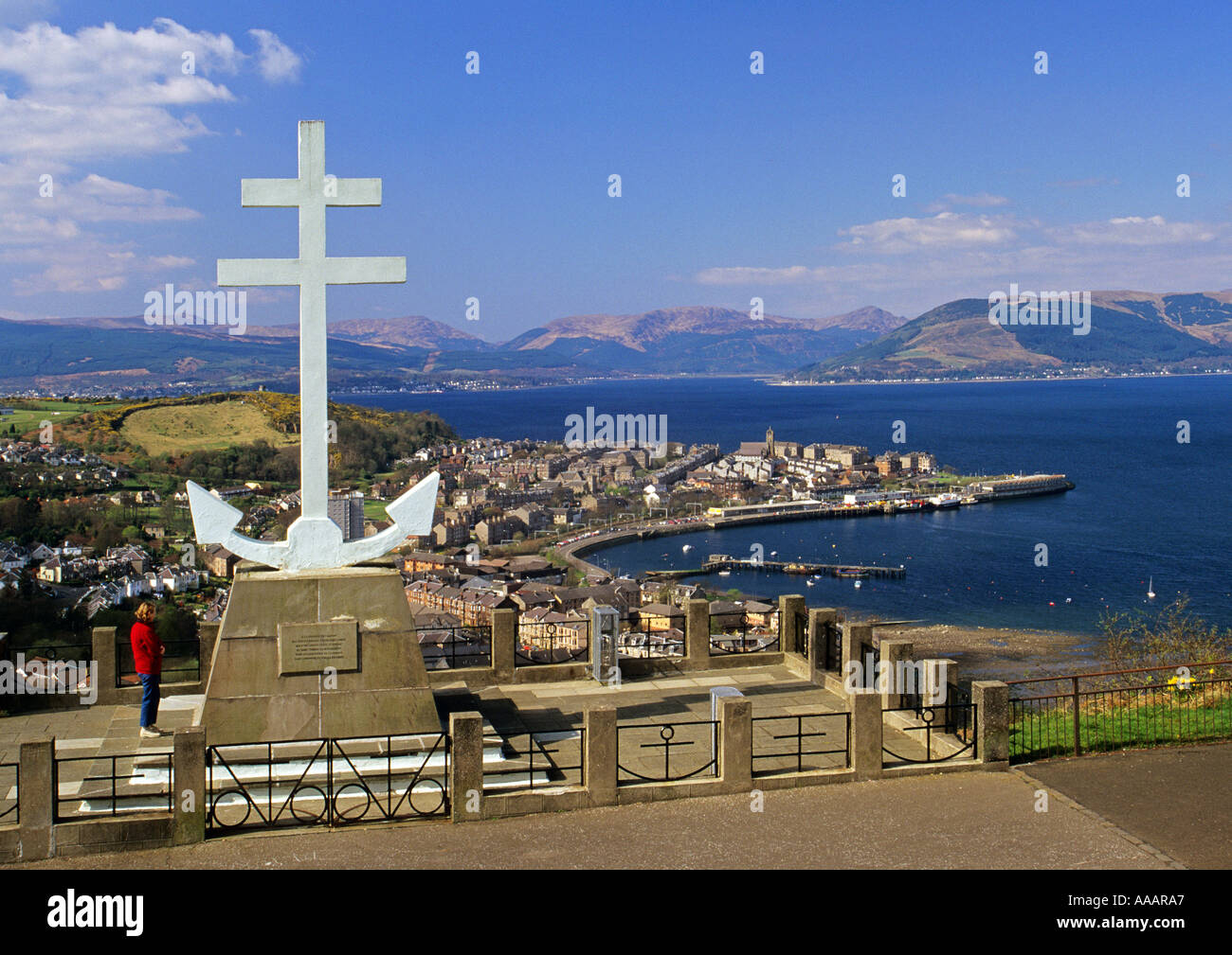 Free French Memorial and Gourock from Lyle Hill Greenock Stock Photo ...