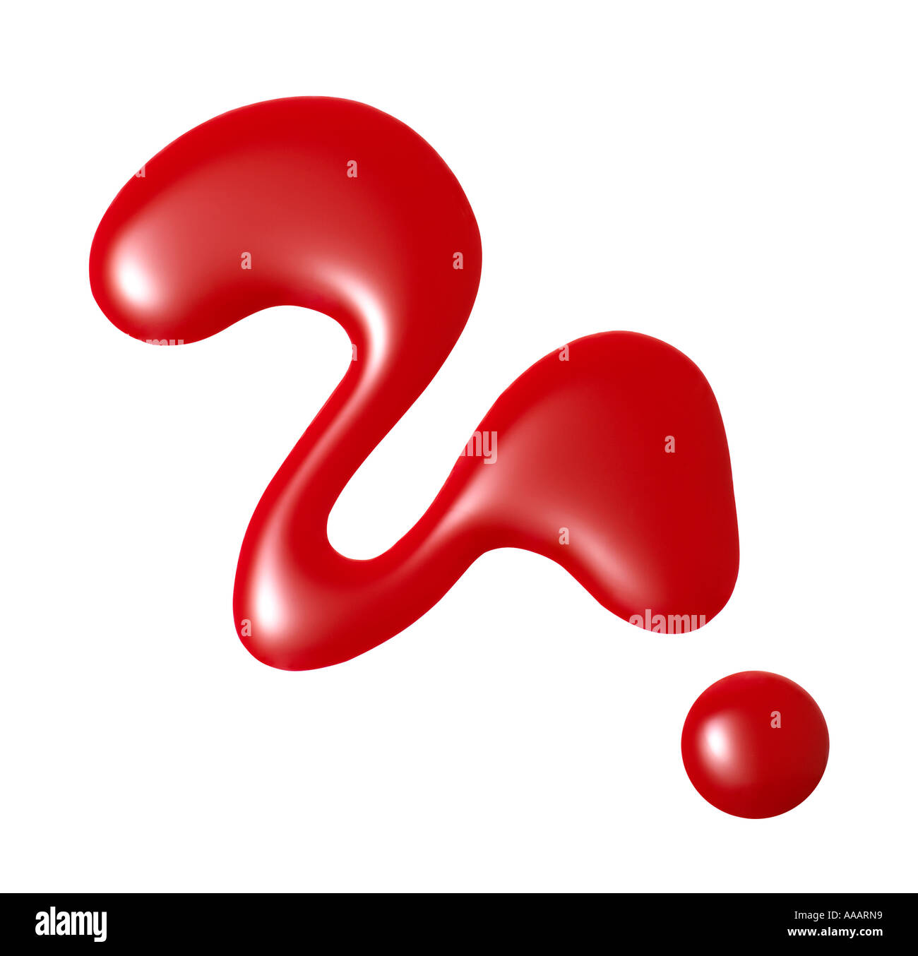 Red nail varnish squiggle cut out on white background Stock Photo - Alamy