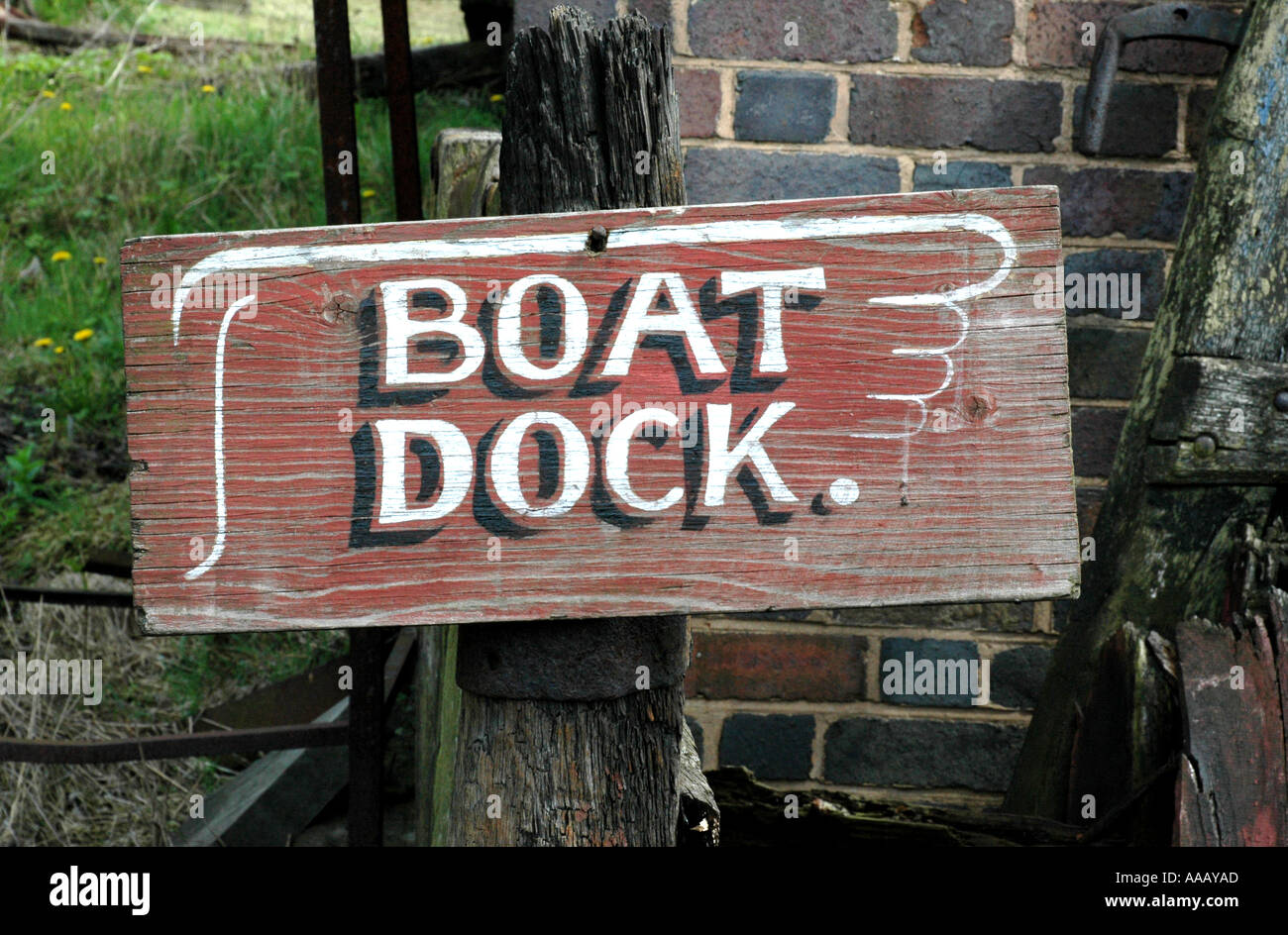 Boat dock sign Stock Photo - Alamy
