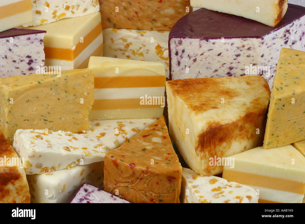 British blended cheeses Stock Photo - Alamy