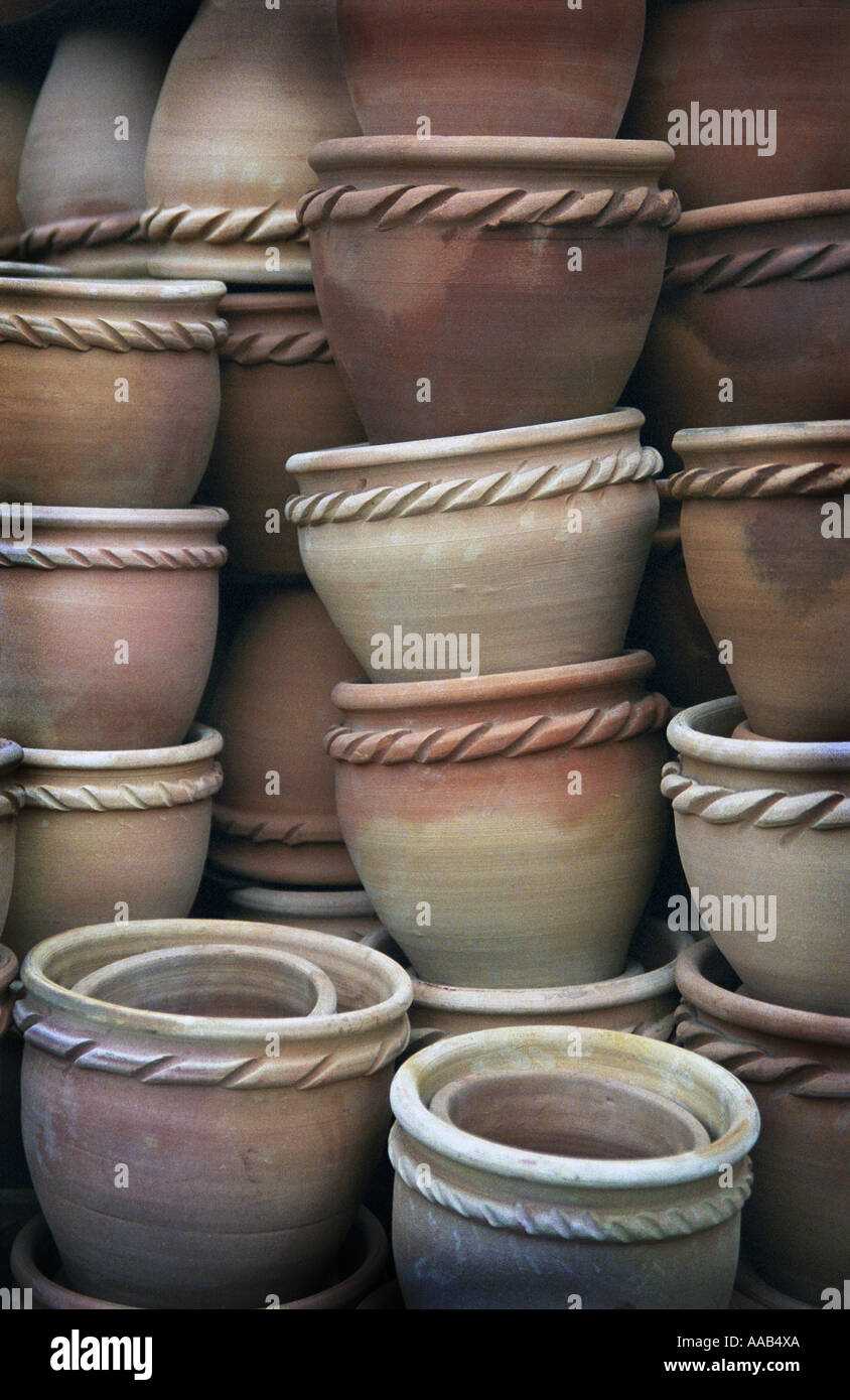 Clay Garden Pots Stock Photo - Alamy