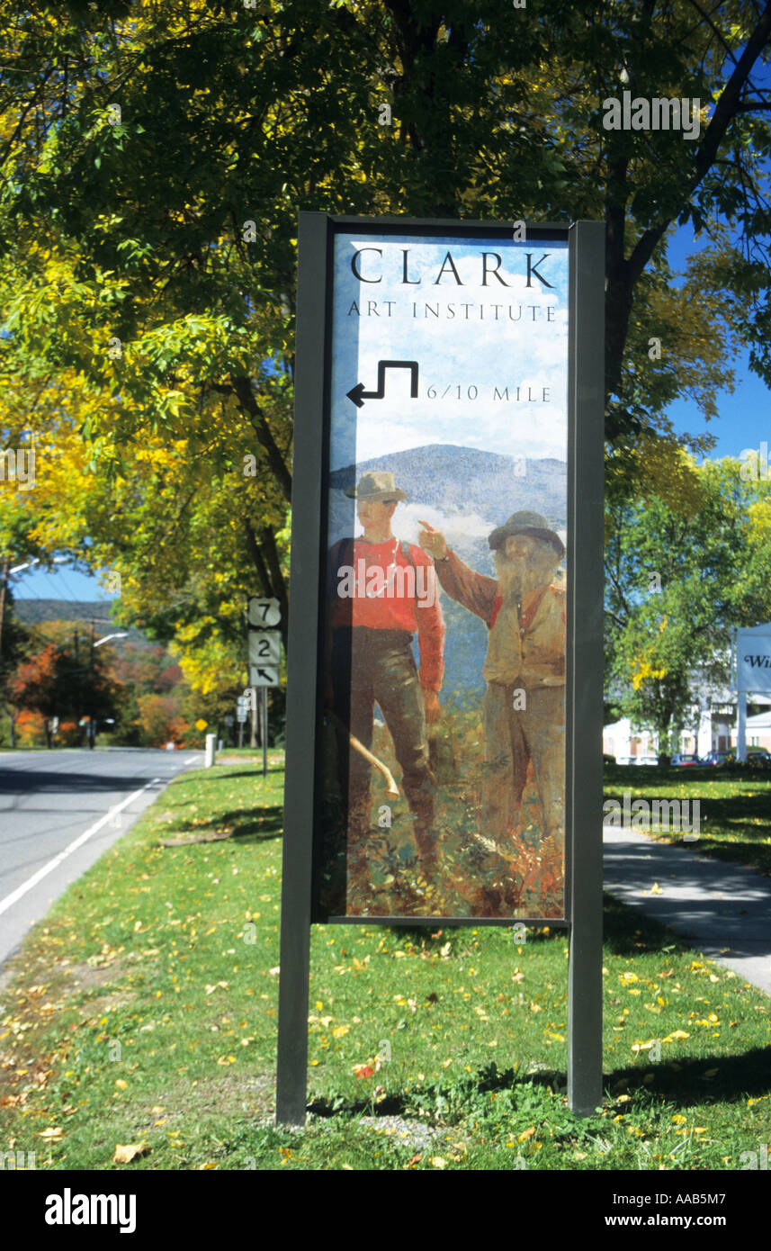 Sign in Williamstown informing about the Clark Institute ,a famous ...