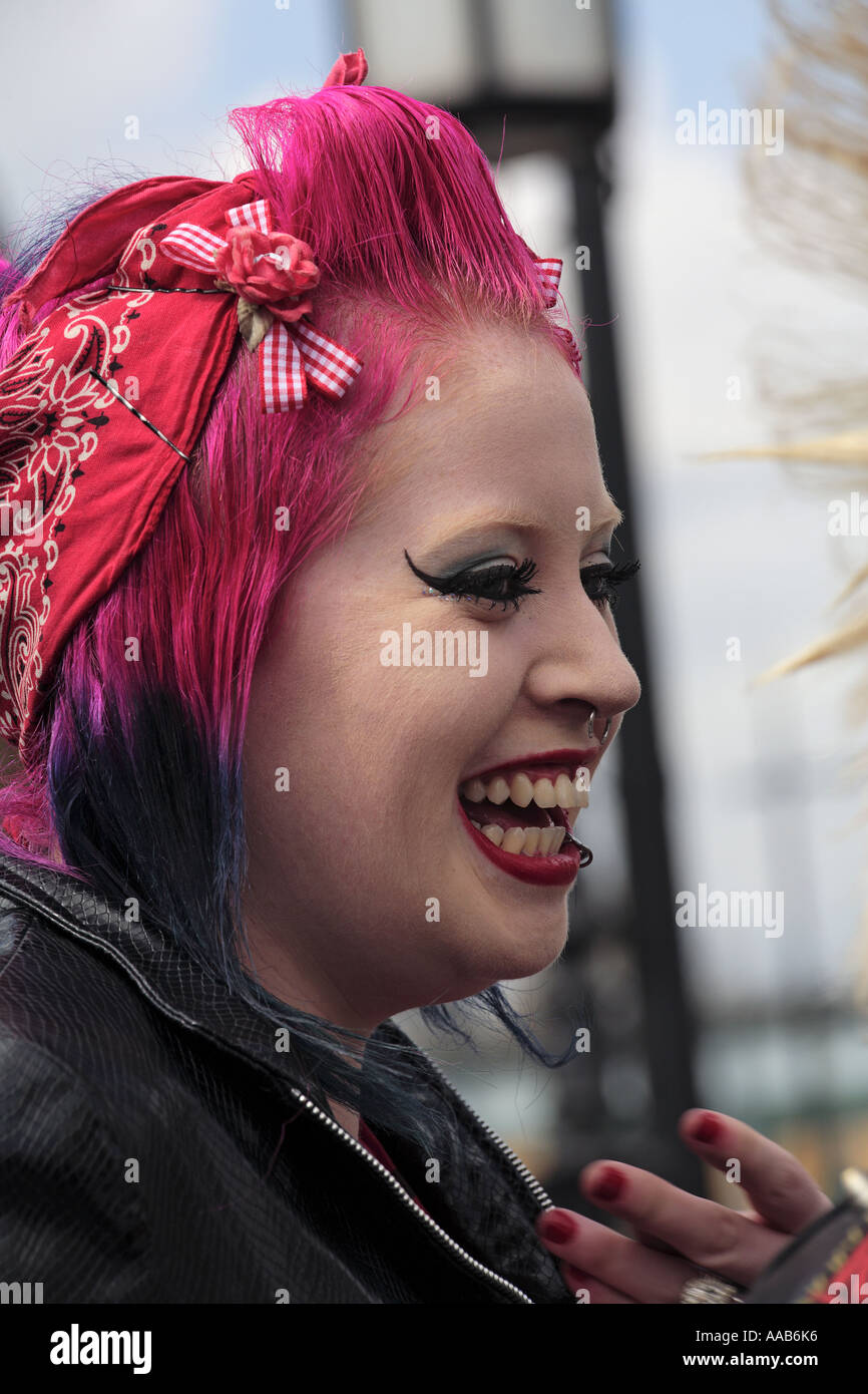 united kingdom london camden high street portrait of a young punk girl ...