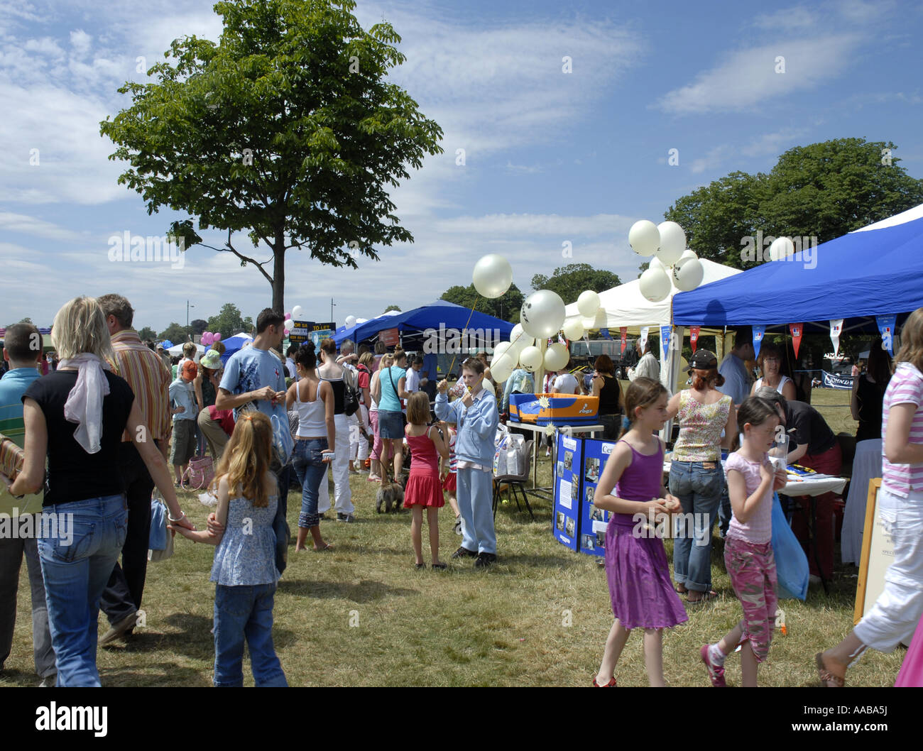 Crowds at Wimbledon Village Fair Stock Photo - Alamy