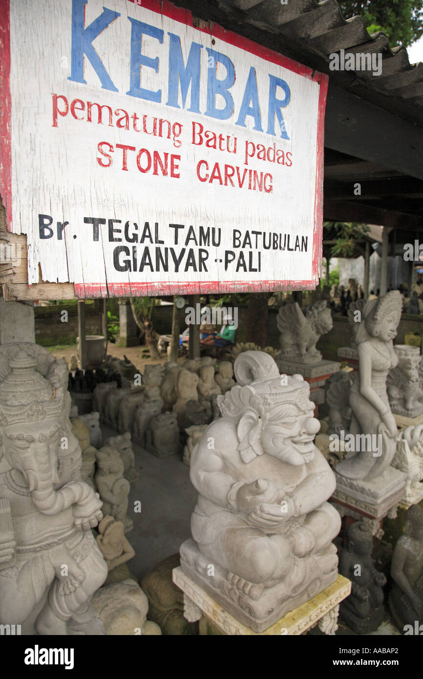 Stone workshop, Bali, Indonesia Stock Photo - Alamy