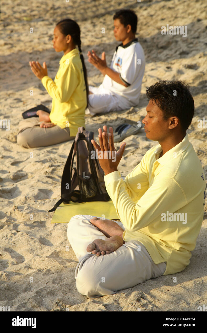 Meditation on Kuta beach, Bali, Indonesia Stock Photo - Alamy