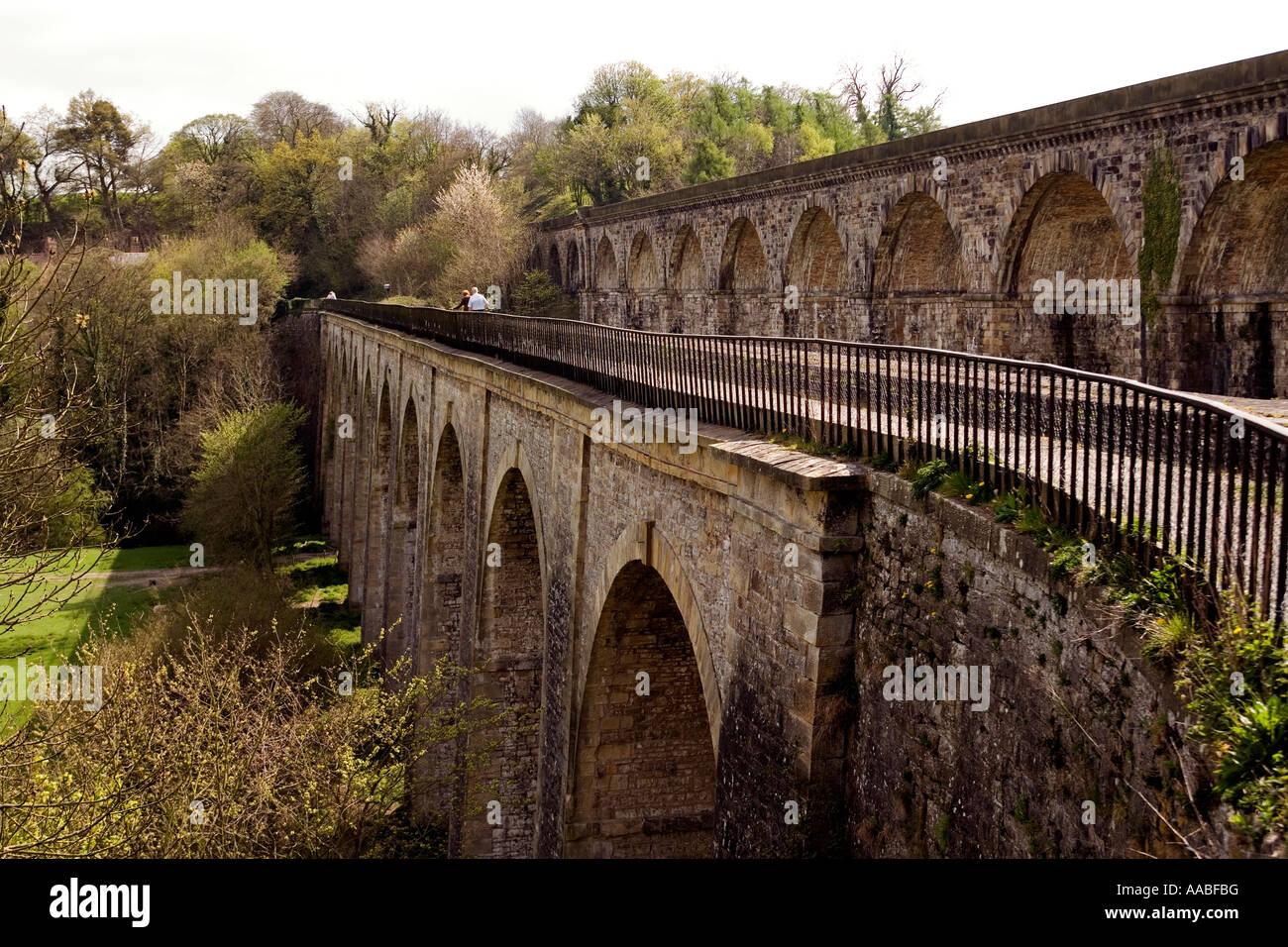 UK Wales Clwyd Chirk Thomas Telfords Llangolen Canal aqueduct and ...