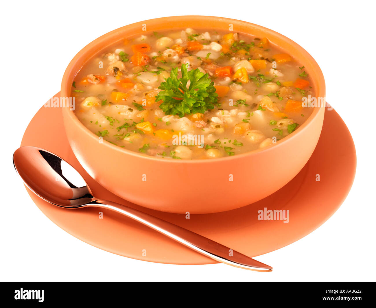 SCOTCH BROTH SOUP ON WHITE Stock Photo - Alamy
