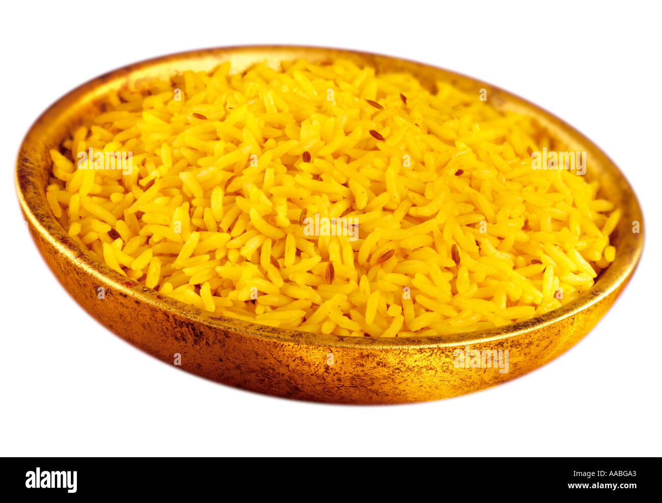 SAFFRON BASMATI RICE ON WHITE Stock Photo - Alamy
