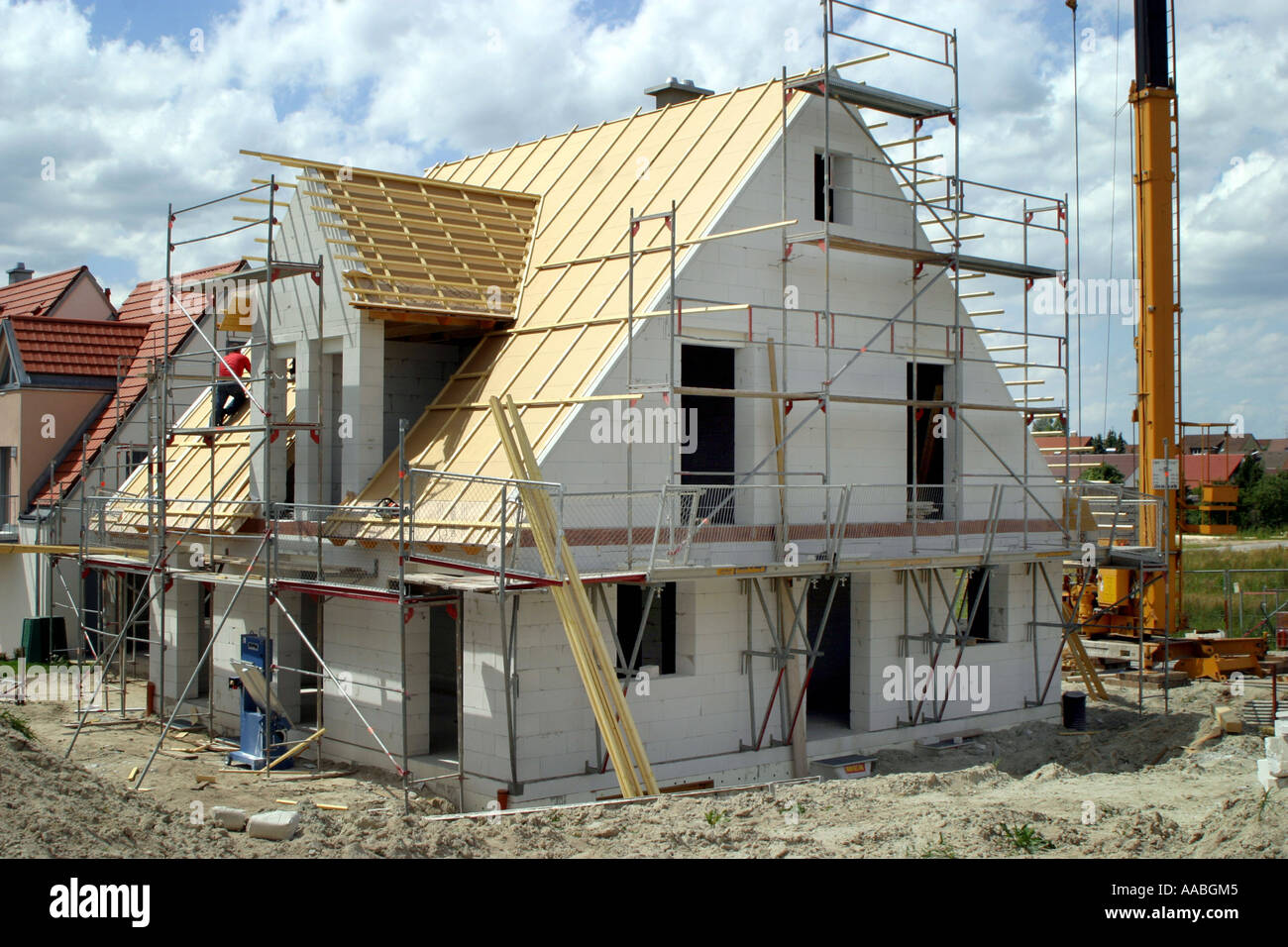 construction of a one-family house Stock Photo - Alamy