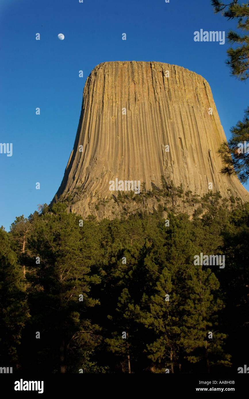 PNM-47D DEVILS TOWER AT SUNSET Stock Photo - Alamy