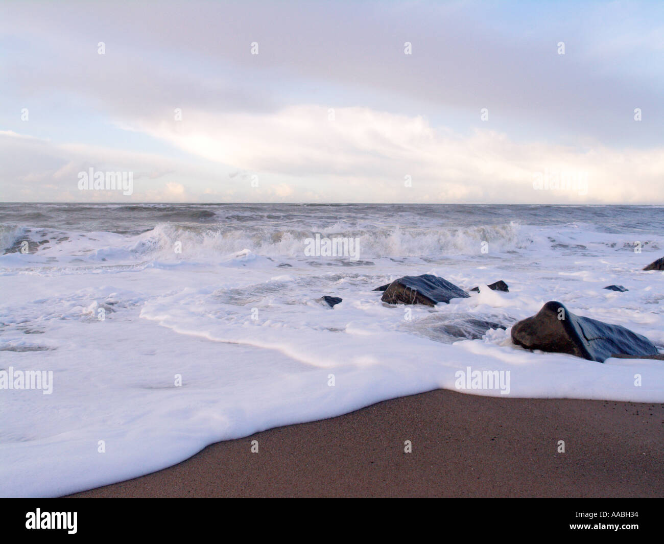Denmark Costal waters Coastline to the North sea Westcoast of Jutland ...