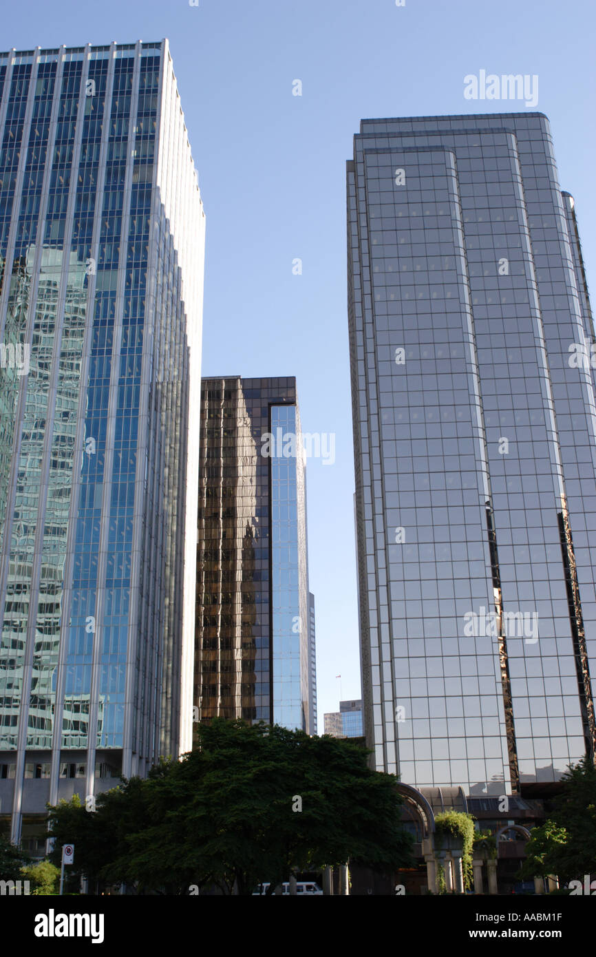 Shiny tall buildings in downtown Vancouver British Columbia Canada ...