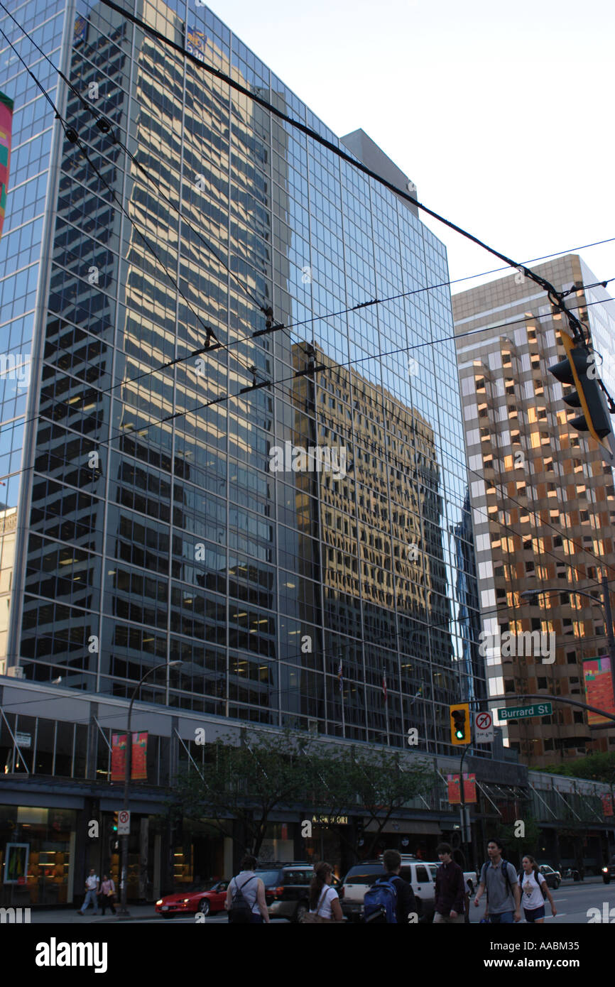 Shiny tall buildings in downtown Vancouver British Columbia Canada ...
