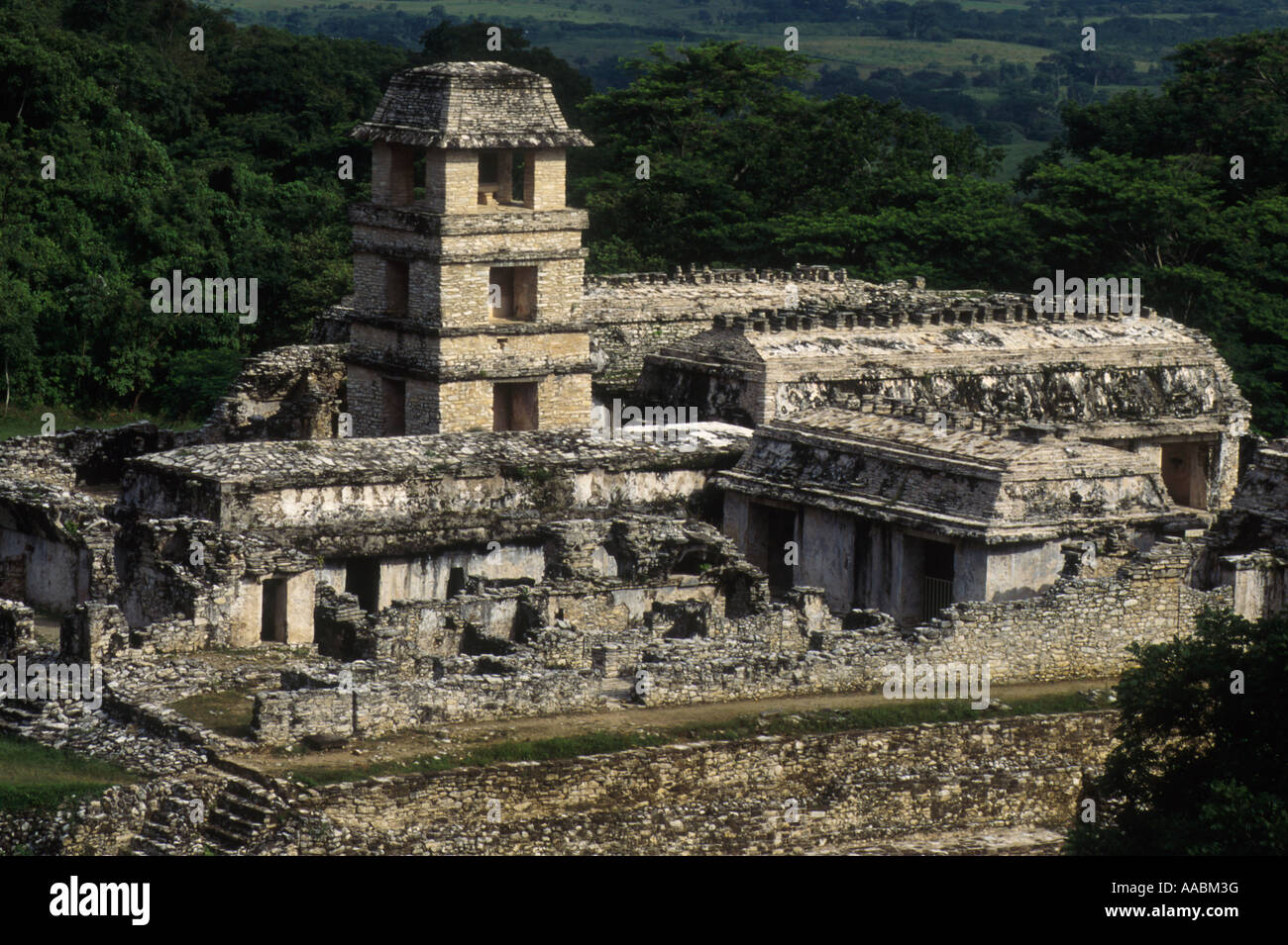The Palace at Palenque Mexico Stock Photo - Alamy