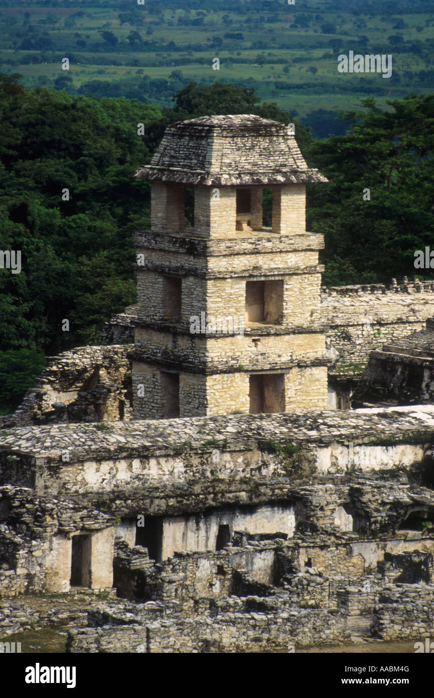 The Palace at Palenque Mexico Stock Photo - Alamy