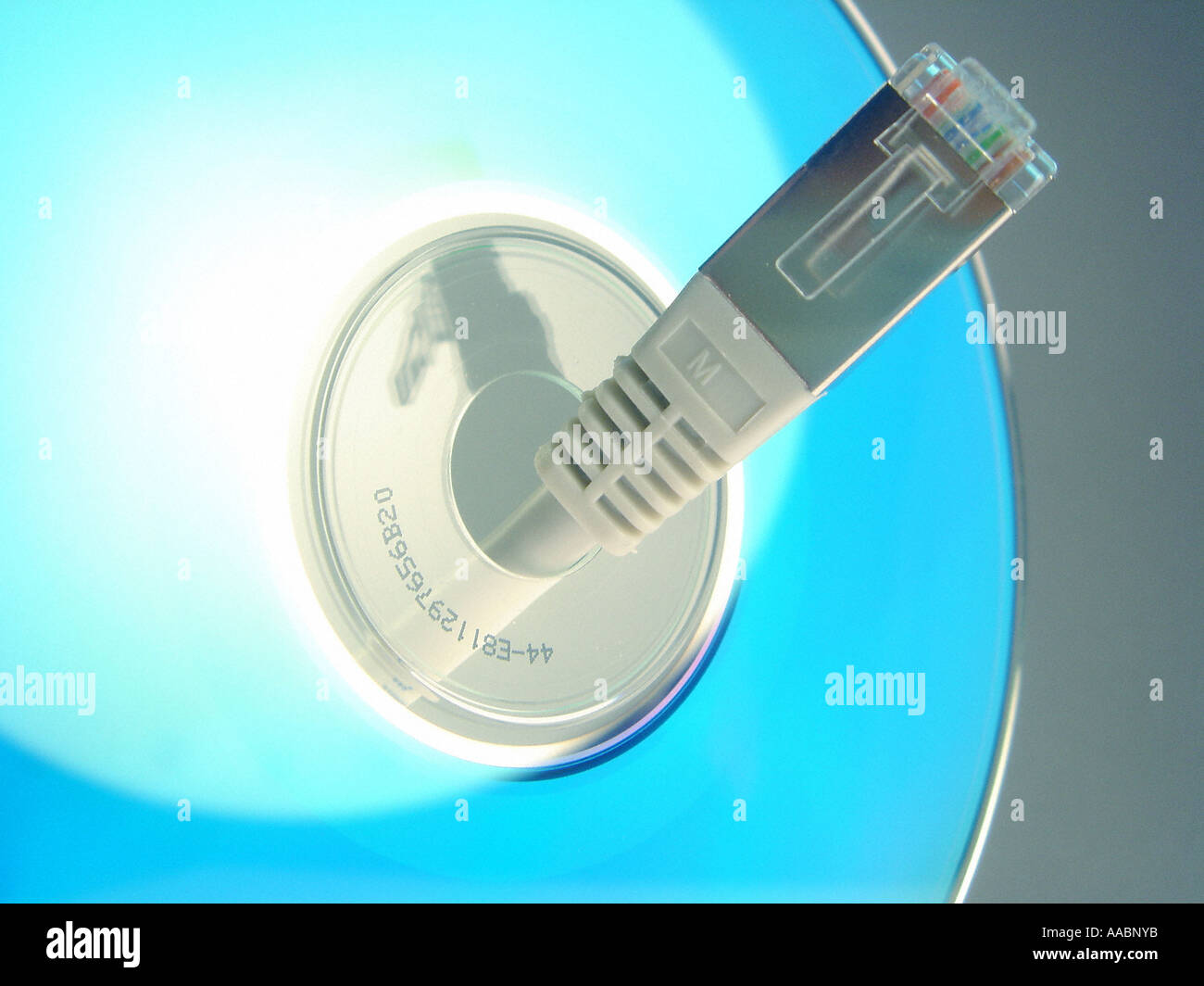 data medium with network connector Stock Photo - Alamy