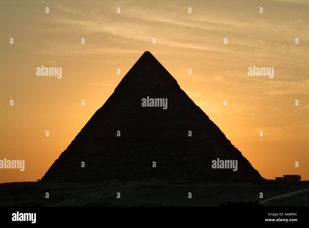 Giza Pyramids at sunset, Cairo, Egypt Stock Photo - Alamy
