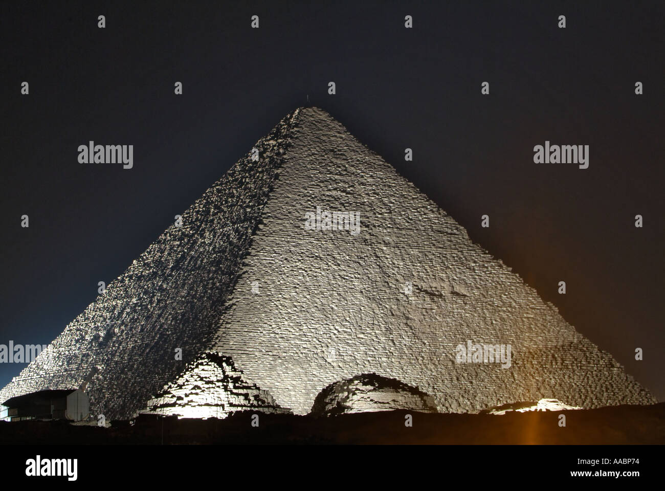Giza Pyramids at night, Cairo, Egypt Stock Photo - Alamy