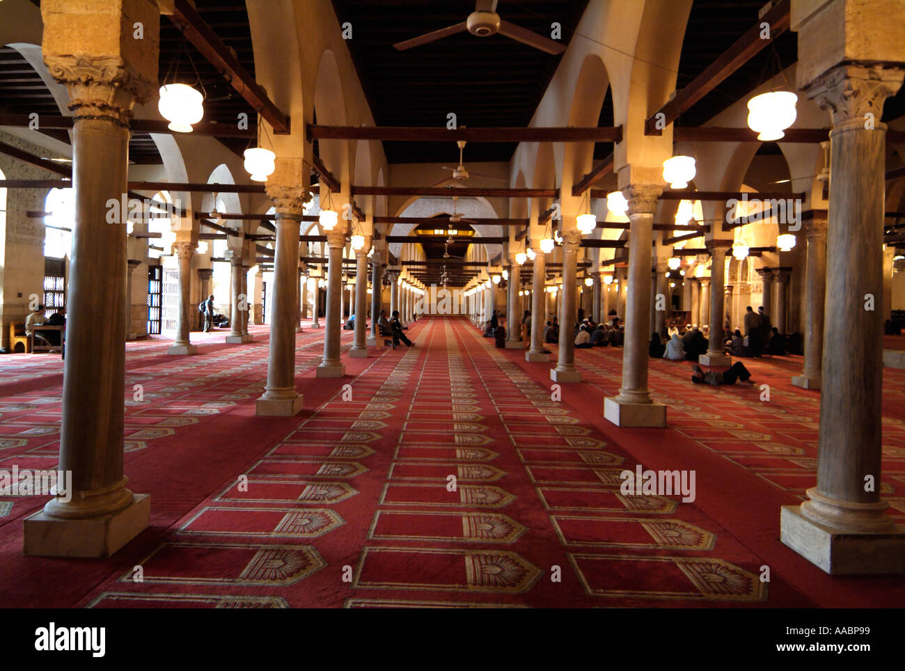 Prayer room, Al-Azhar mosque, Islamic Cairo, Egypt Stock Photo - Alamy