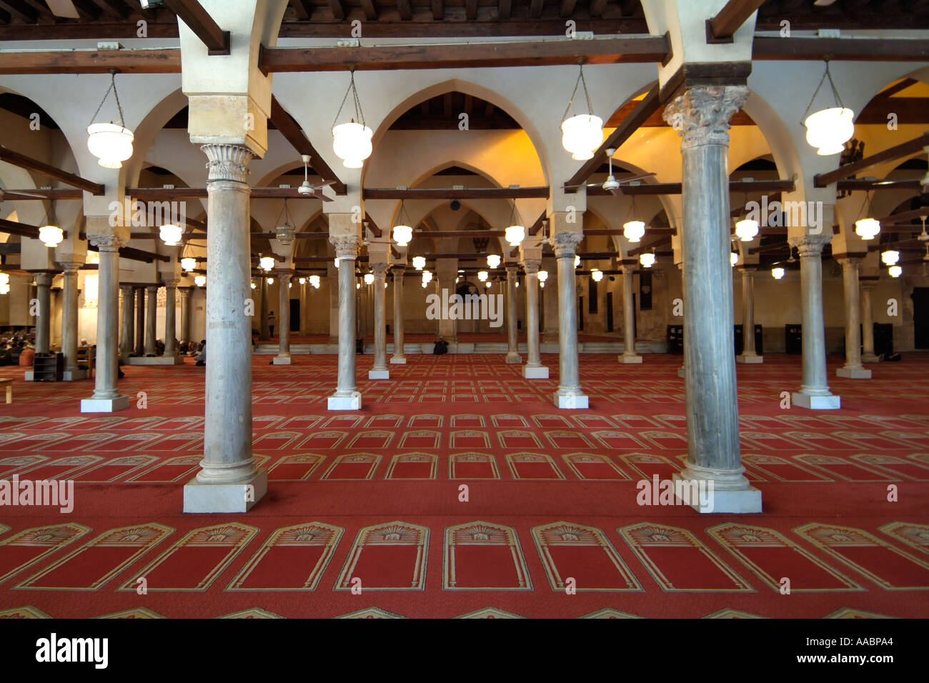 Prayer room, Al-Azhar mosque, Islamic Cairo, Egypt Stock Photo - Alamy
