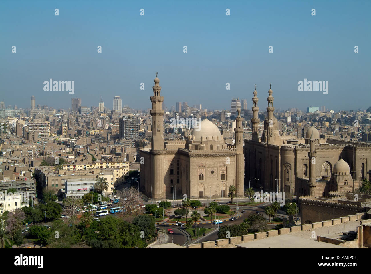 View of the Sultan Hassan Mosque and Cairo from the Western Terraces of ...