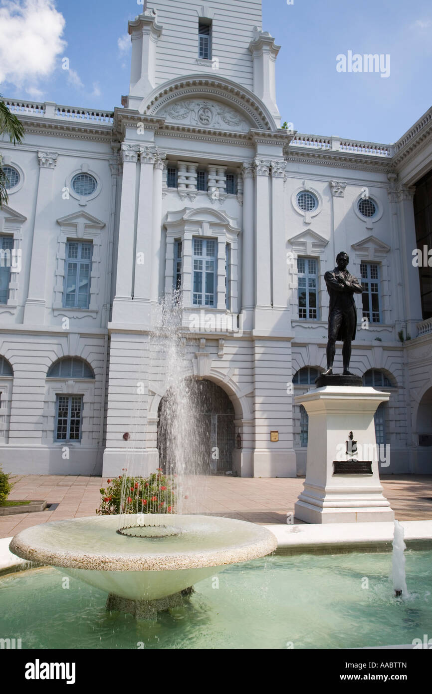 Victoria Theatre Concert Hall national monument and clock tower with ...
