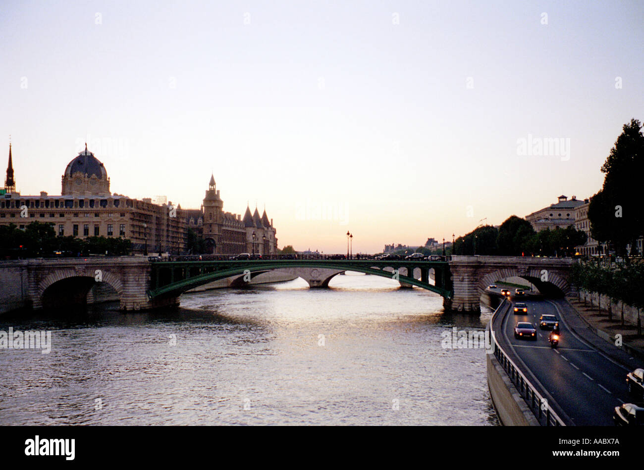 Quai de la Seine at night Paris France 2001 Stock Photo - Alamy