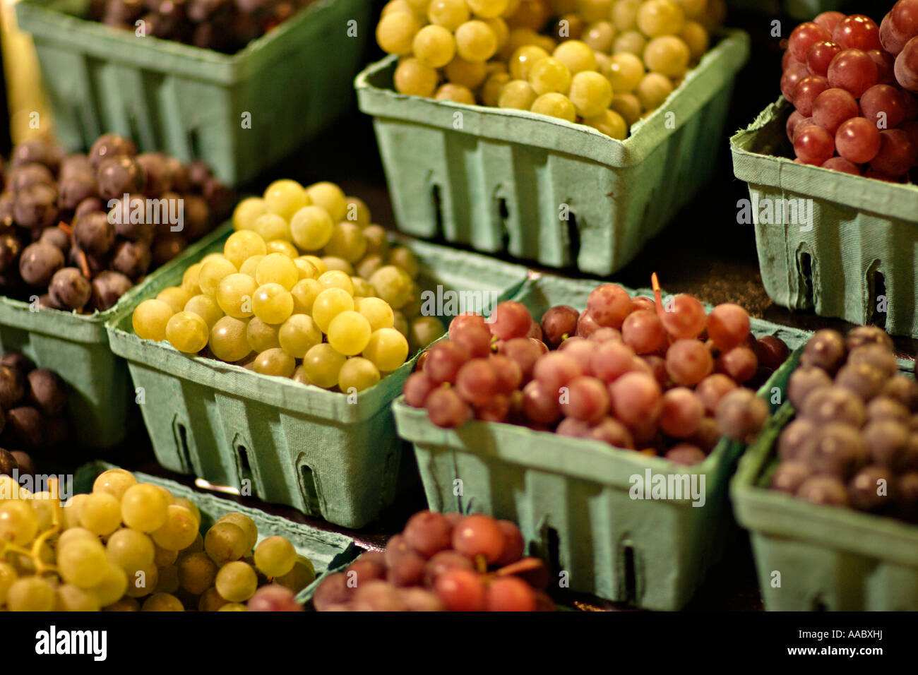Grape selection in super market's produce isle Stock Photo - Alamy