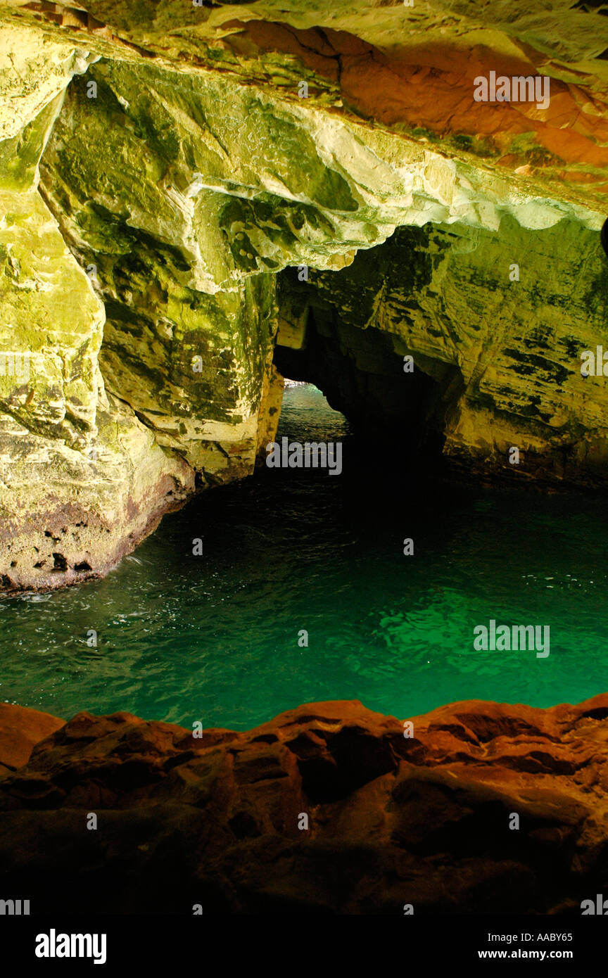 A cavernous tunnel formed by sea action on the soft chalk rock of Rosh ...