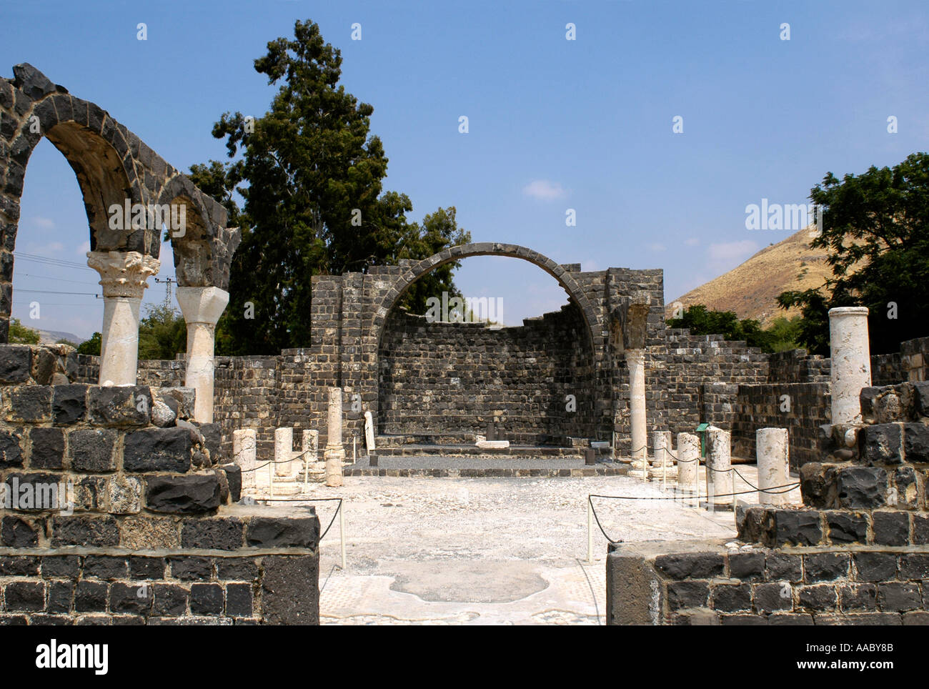 Ruins of the Byzantine Christian monastery at Kursi located near the ...
