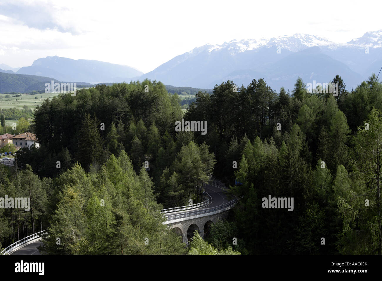 South Tyrol, Austria: Views of meadows, fields, farmland and the Alps ...