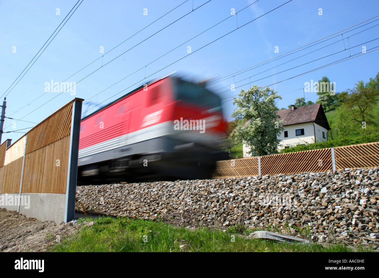 Noise barrier train hi-res stock photography and images - Alamy