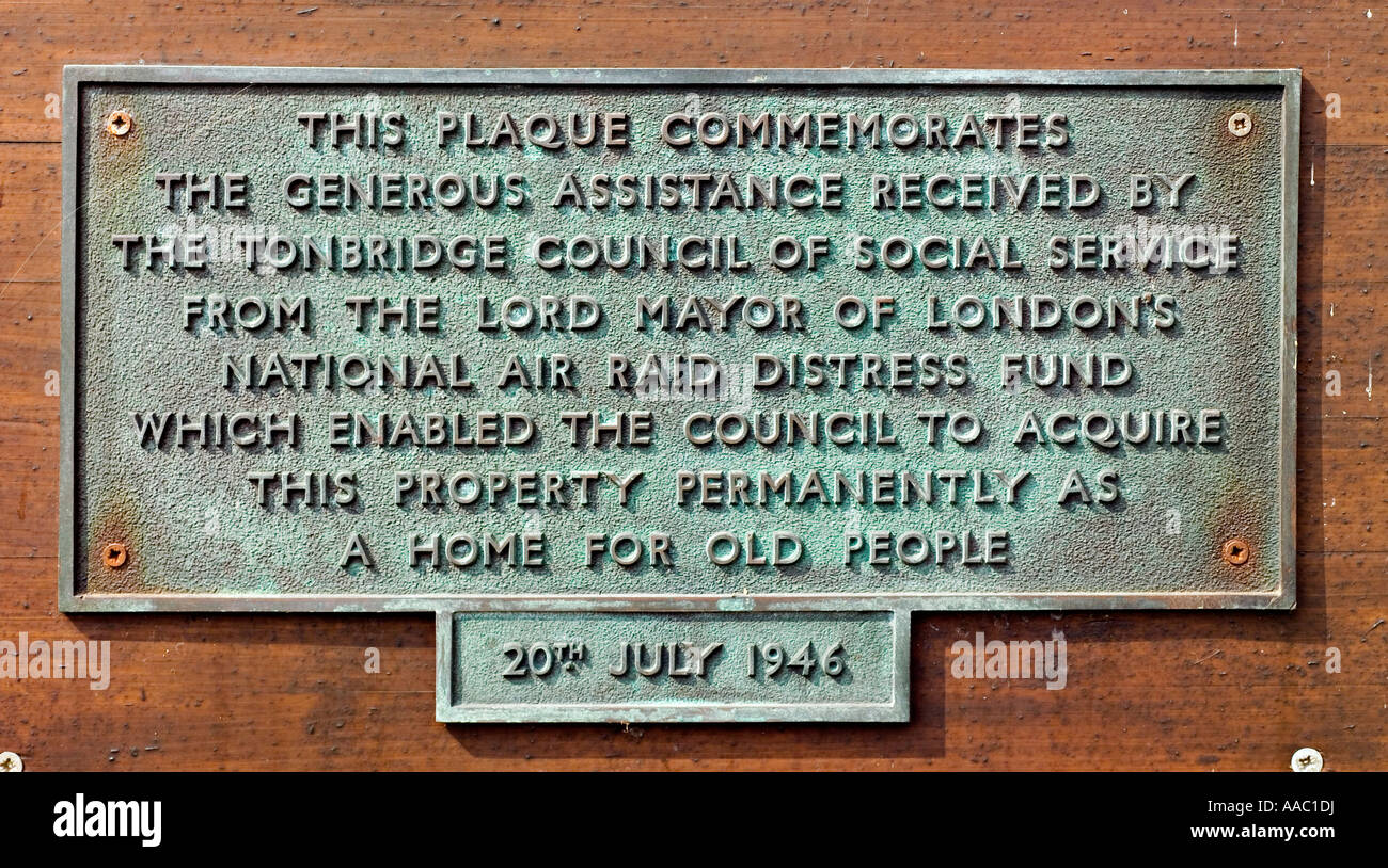 Commemorative Plaque at The High Hilden Care Home, Tonbridge, Kent ...