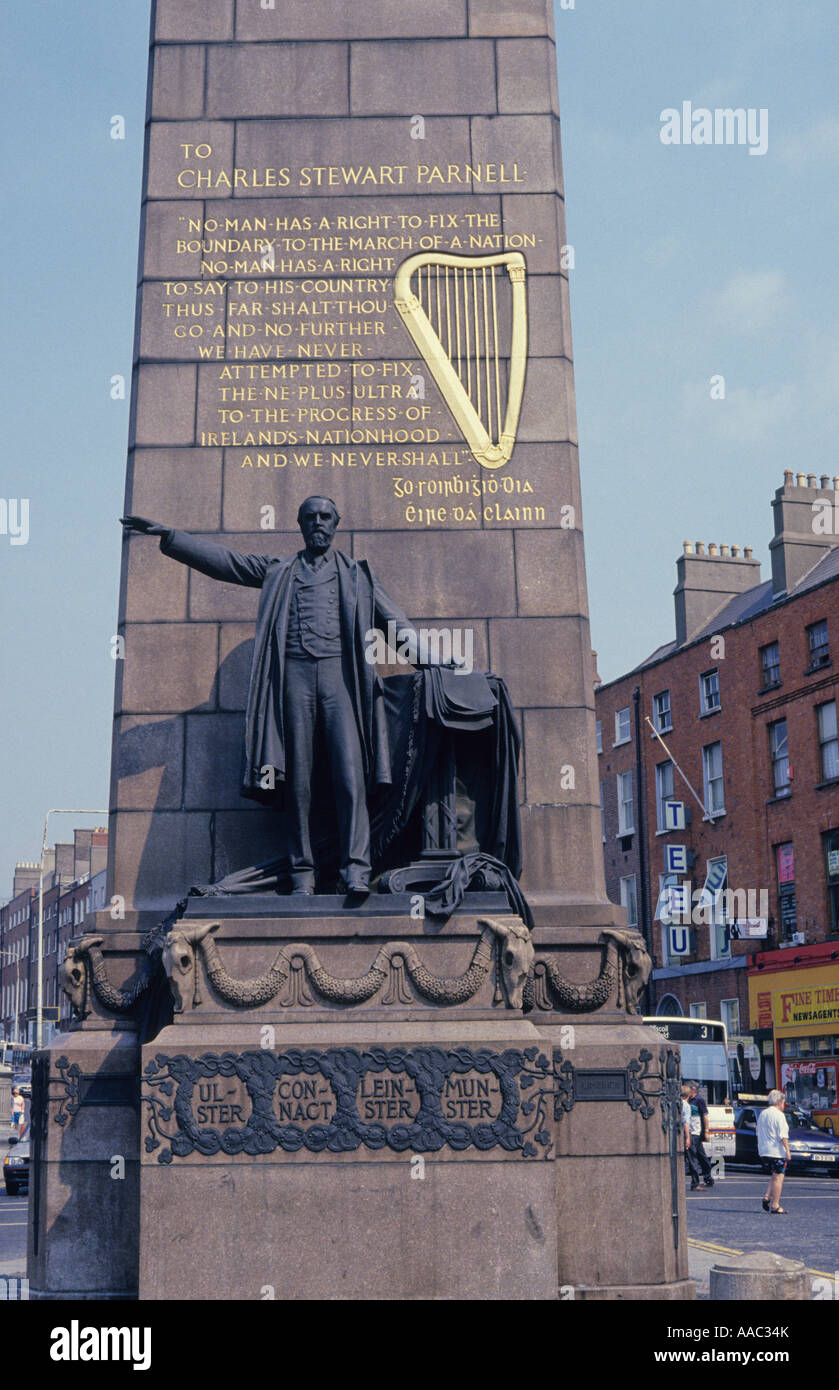Parnell monument,Dublin Ireland O'Connell Street Stock Photo - Alamy
