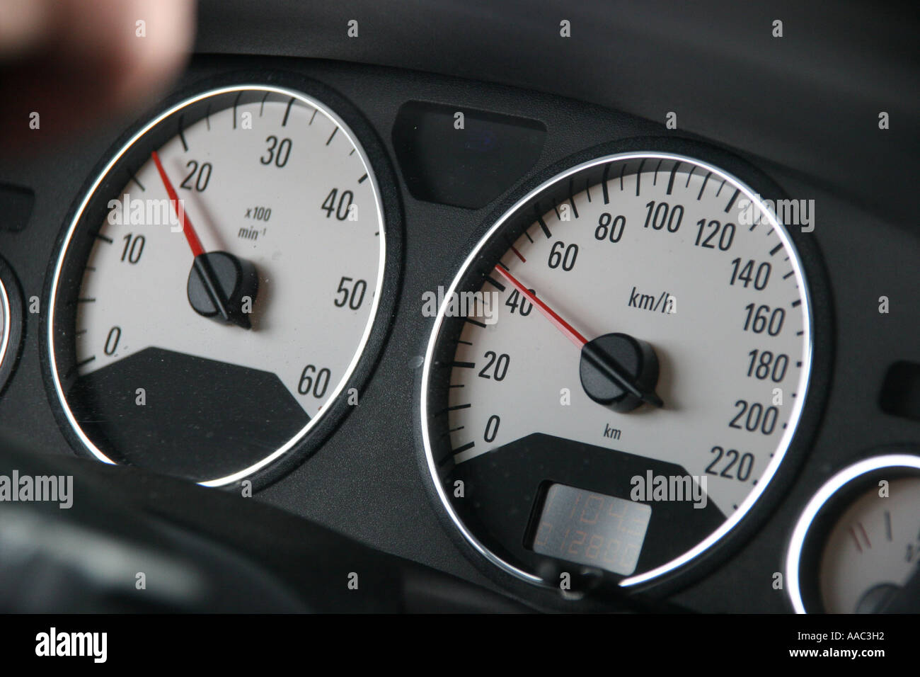 Speedometer in a car with speed 40 Stock Photo - Alamy