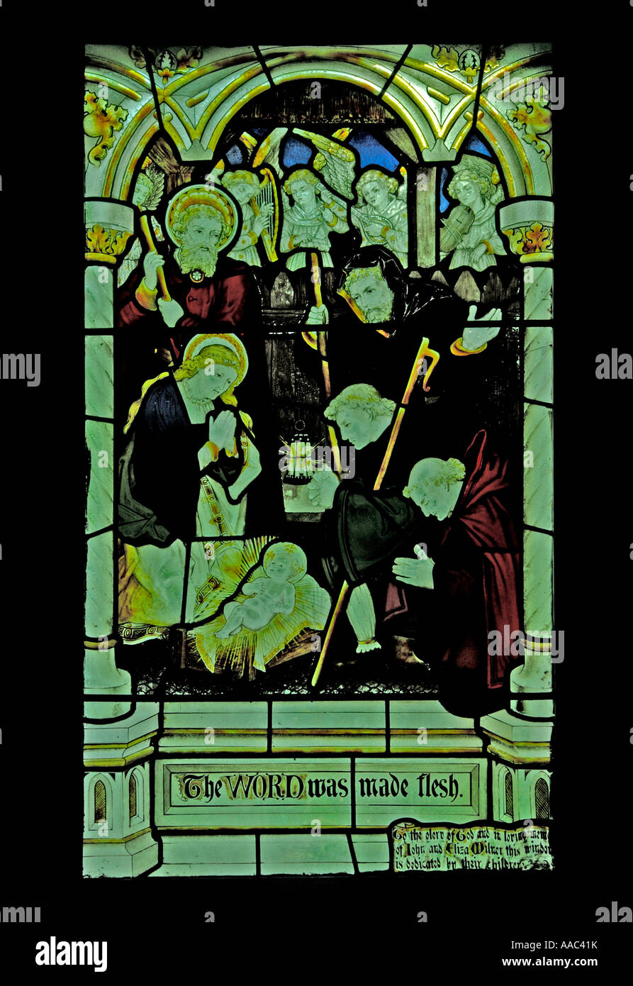 Nativity window. Matterdale Church. Lake District National Park ...