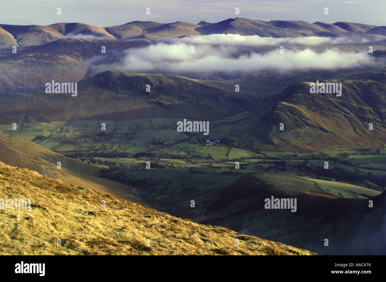 The Helvellyn Range and the Newlands Valley , viewed from Causey Pike ...