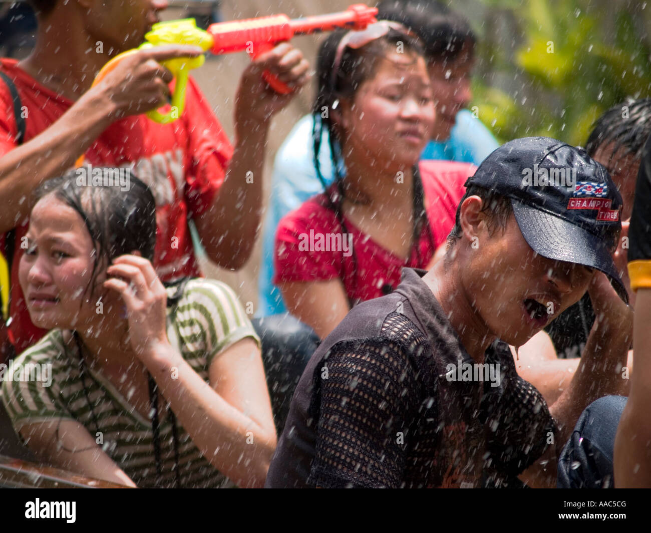 the wild and wet Songrkran Southeast Asia New Year Thailand Stock Photo ...