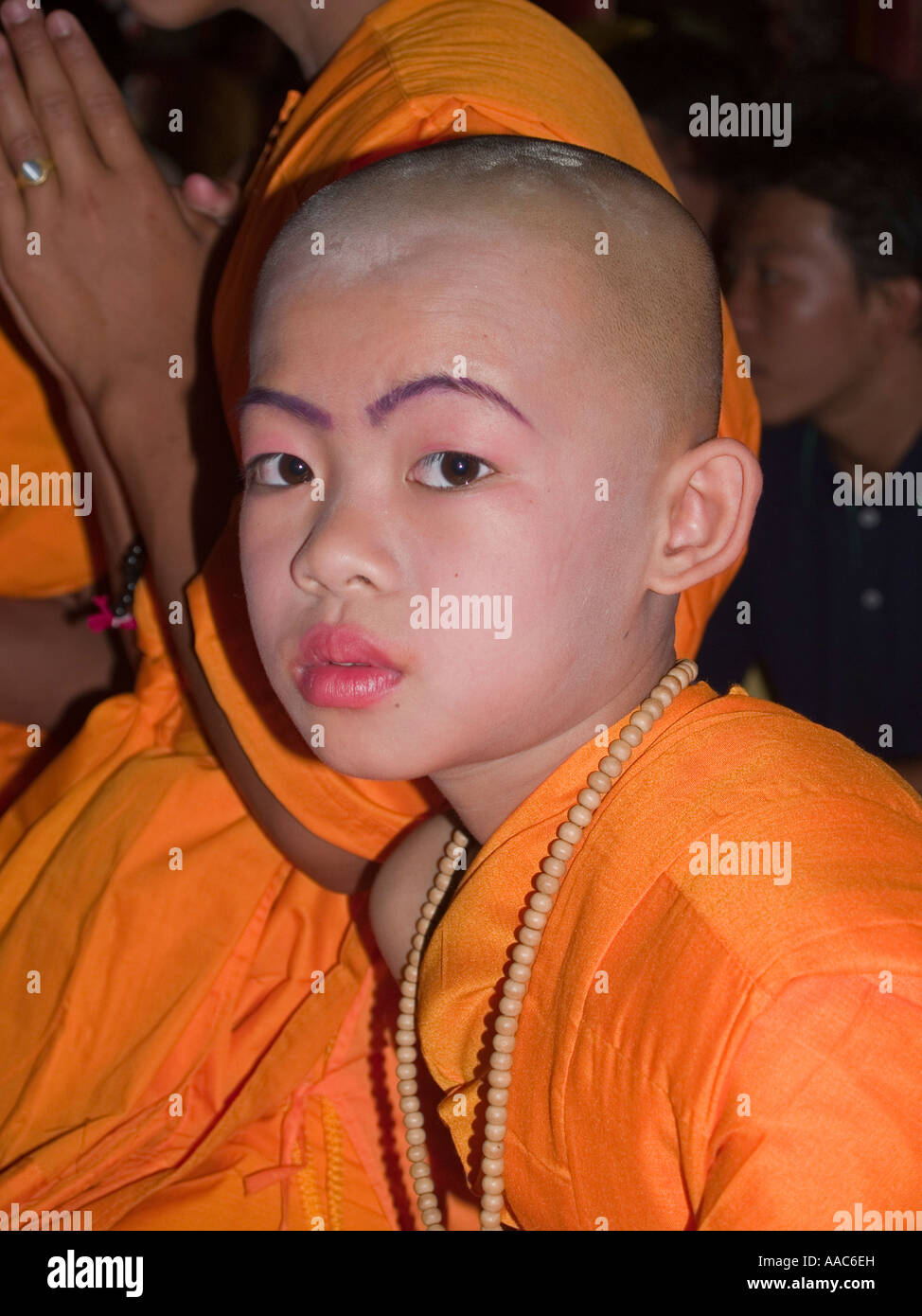 young monk with makeup at his ordination Poi Sang Long Festival ...