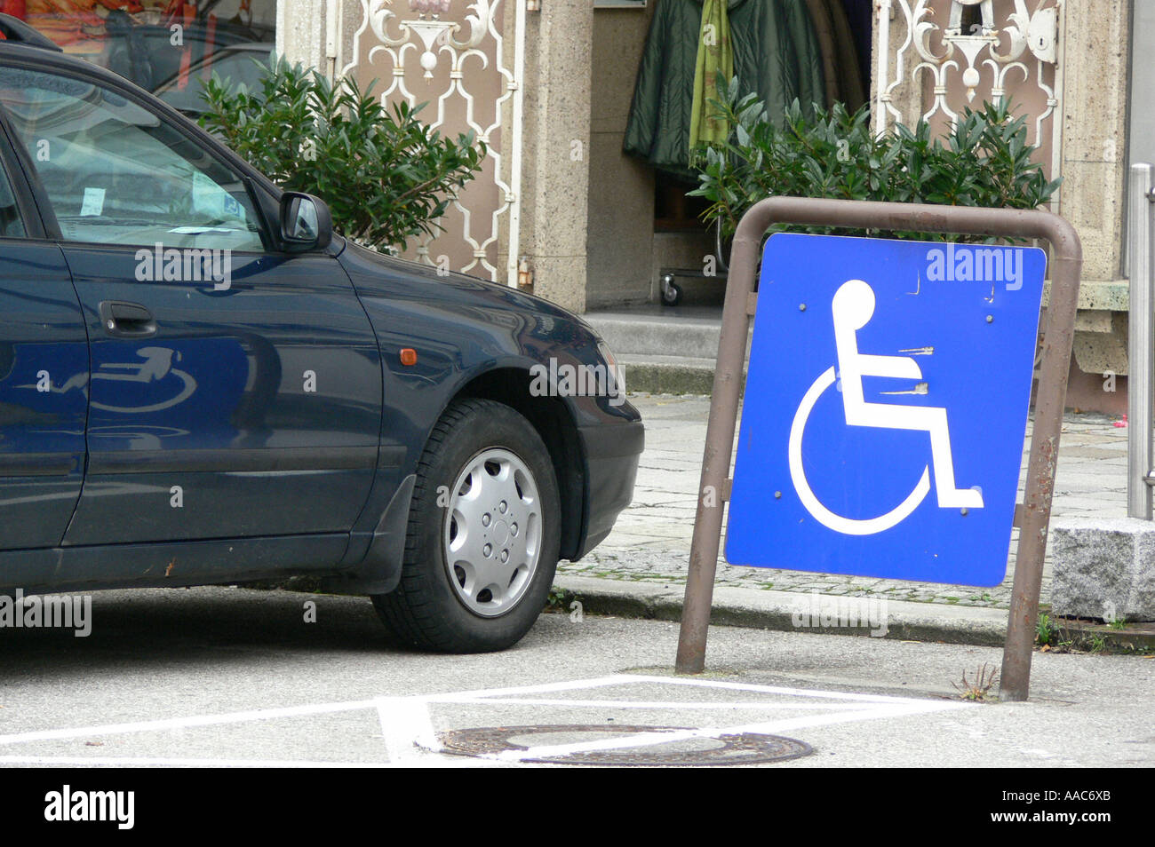 Obstruction parking lot Stock Photo - Alamy
