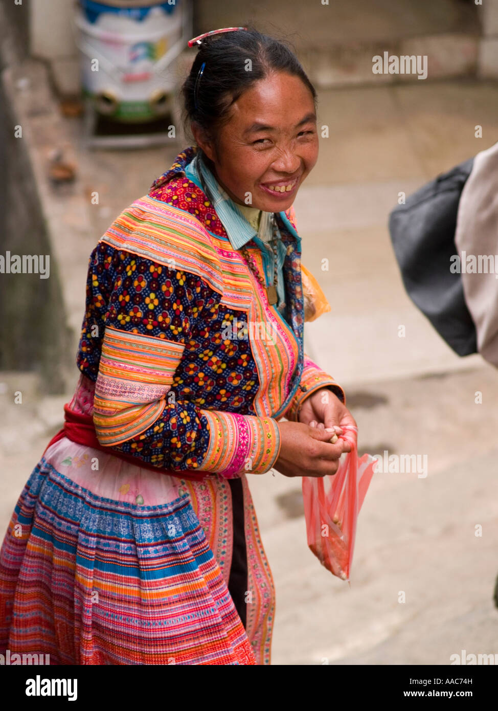 Hani woman laughing Yunnan China Stock Photo - Alamy