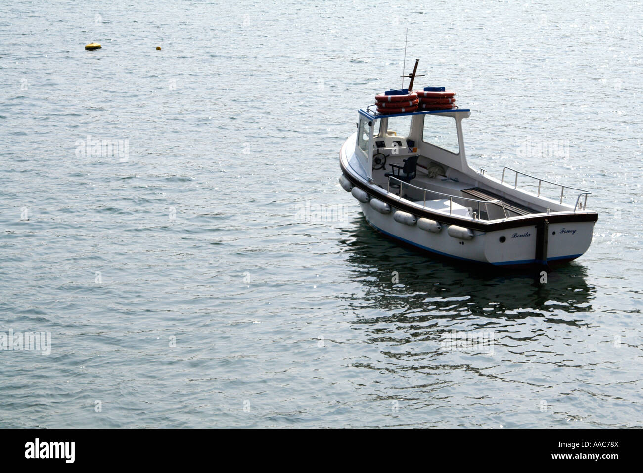 Boat on the Fal estuary, Fowey, Cornwall, UK Stock Photo - Alamy