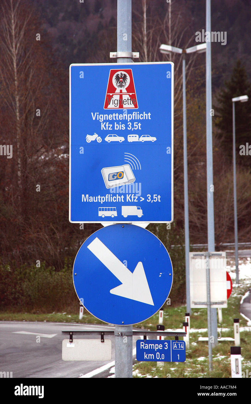 toll on Austrian motorway Stock Photo - Alamy