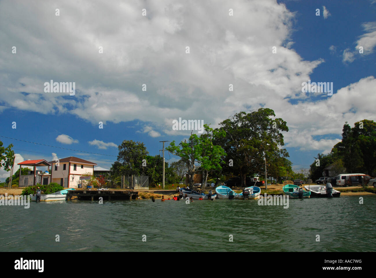 Mango Creek, Caribbean Sea coast of the Stann Creek District in Belize ...