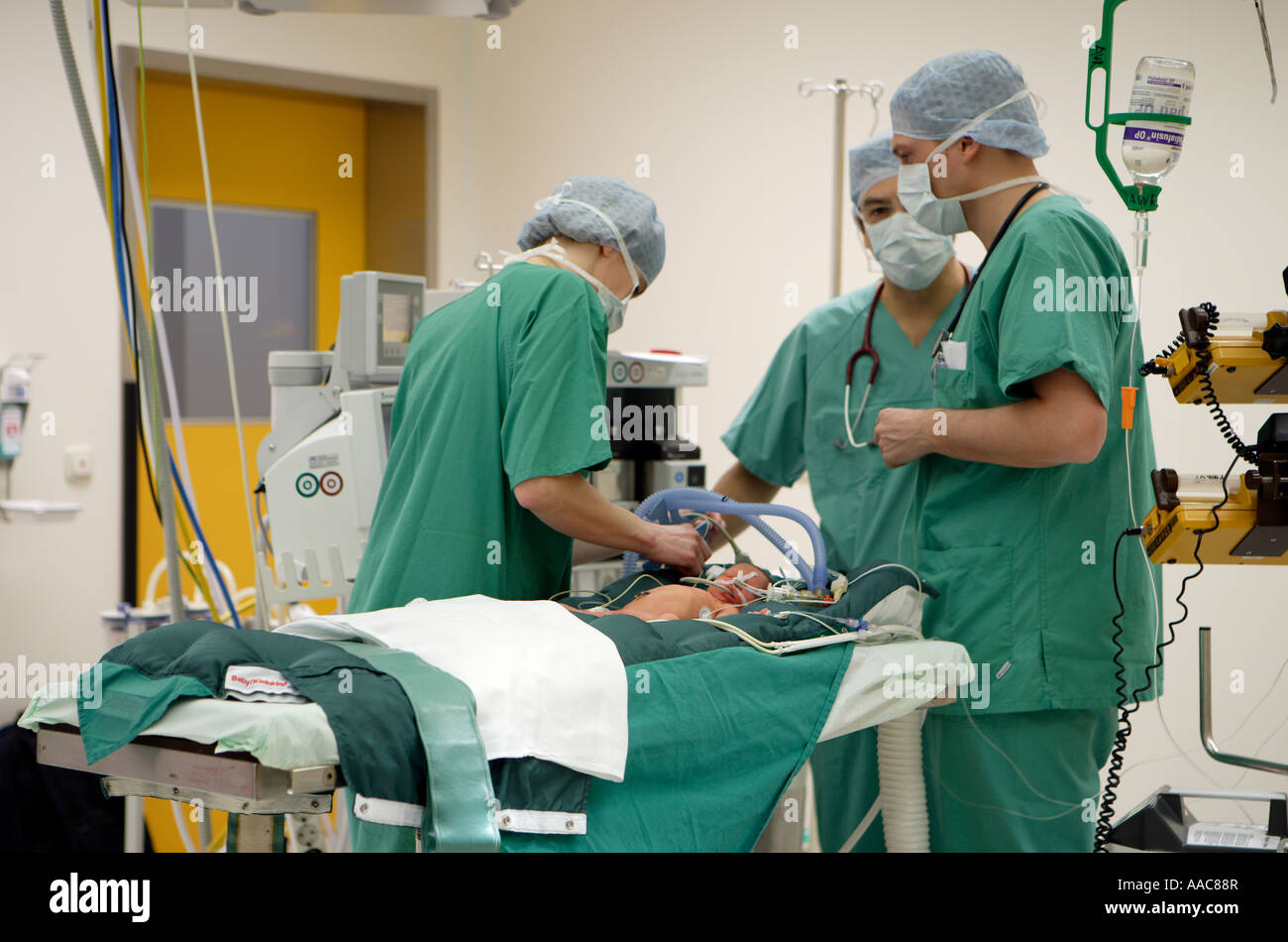 Altona children s hospital Anesthetists preparing a baby for an ...